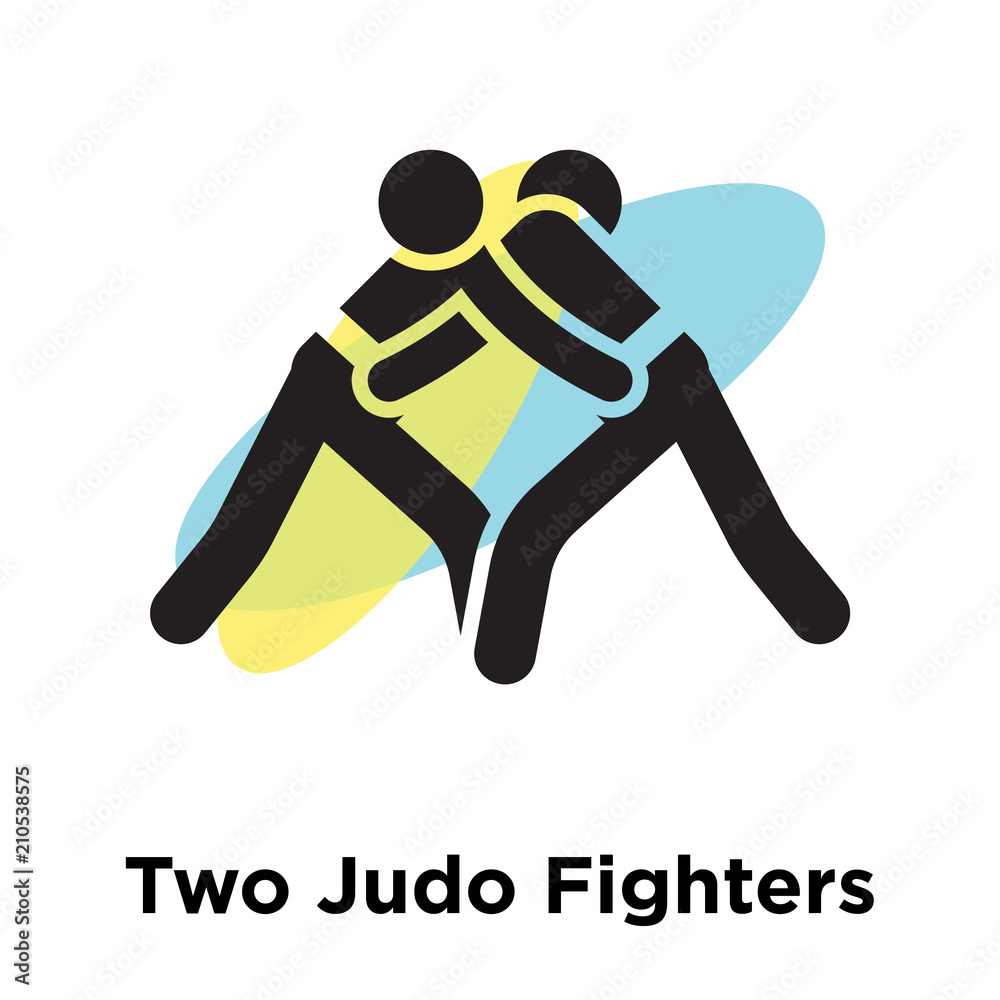 Two Judo Fighters icon vector sign and symbol isolated on white ...