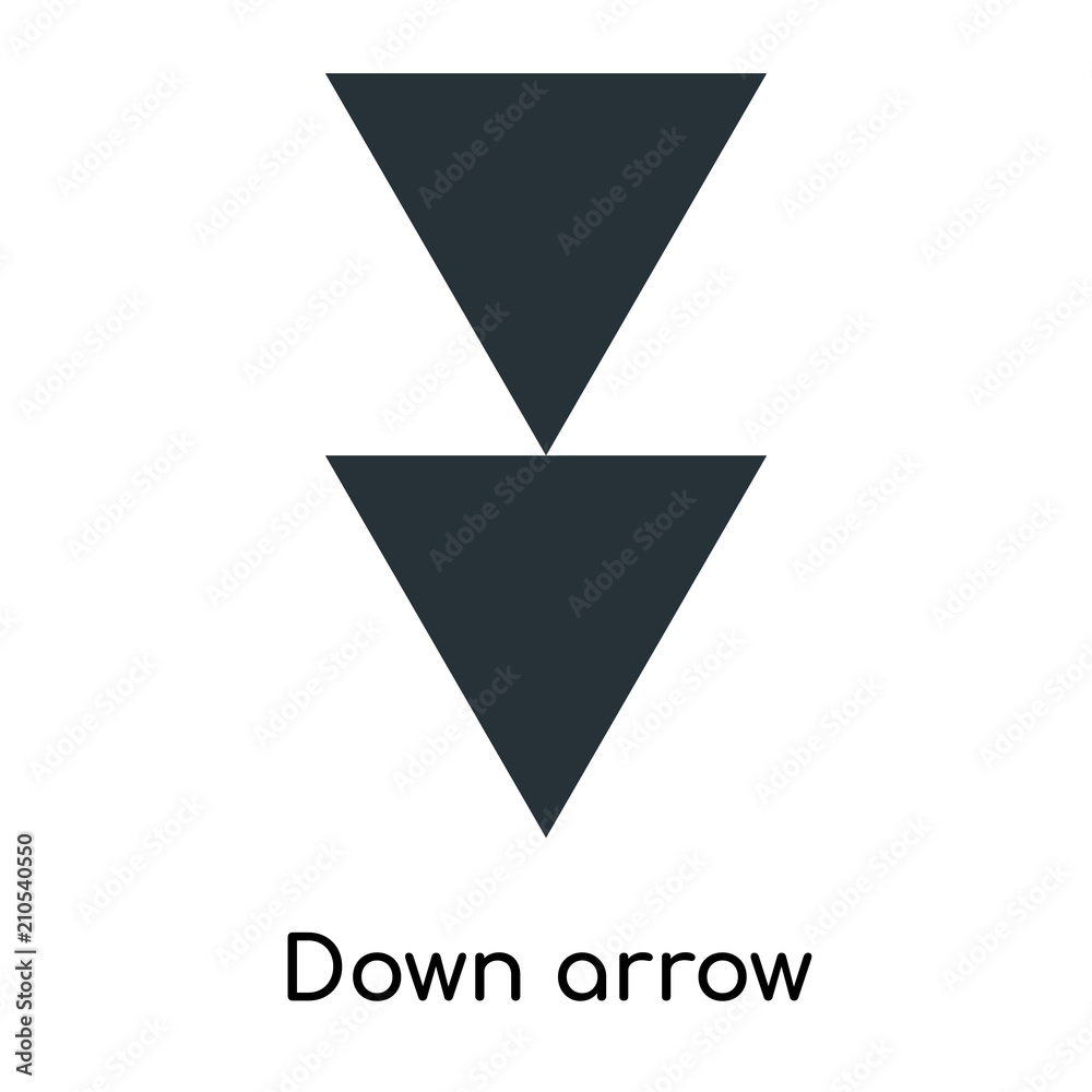 Down arrow icon vector sign and symbol isolated on white background ...