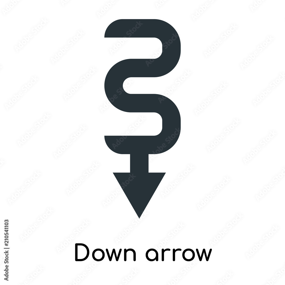 Down arrow icon vector sign and symbol isolated on white background ...