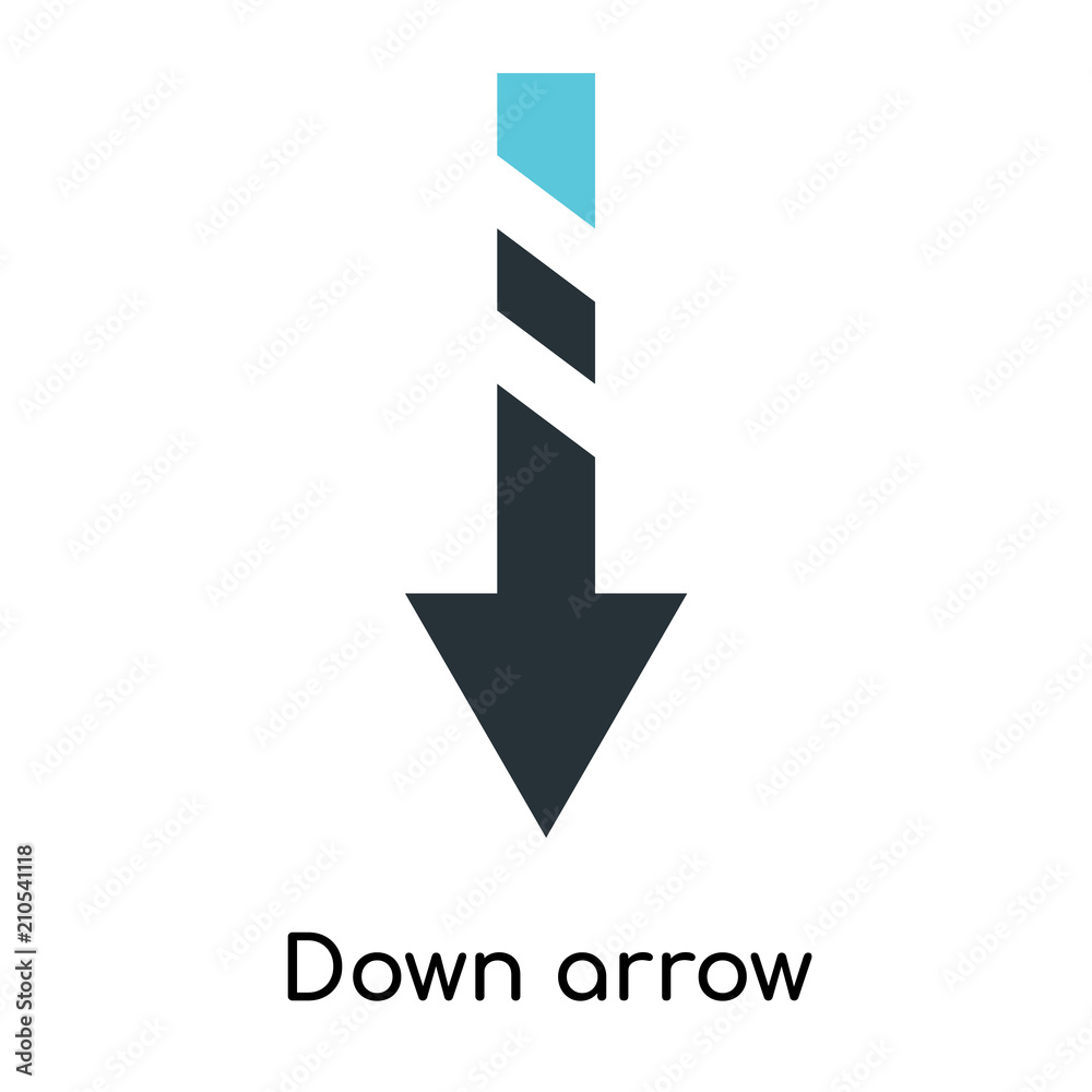 Down arrow icon vector sign and symbol isolated on white background ...