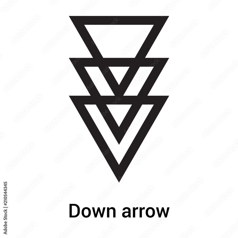 Down arrow icon vector sign and symbol isolated on white background ...