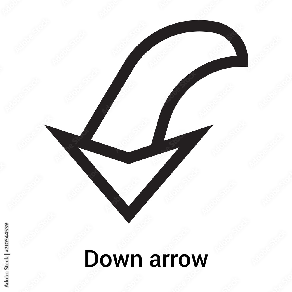 Down arrow icon vector sign and symbol isolated on white background ...