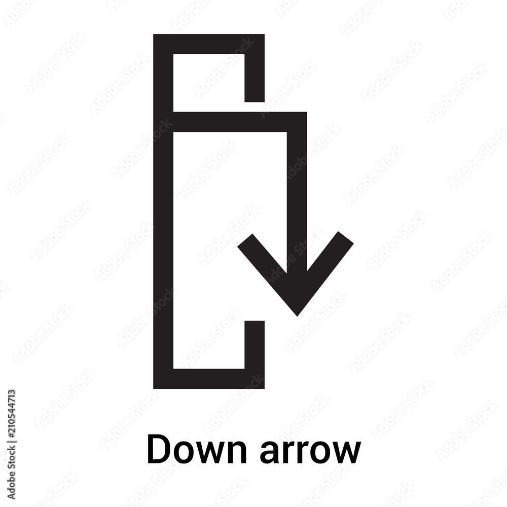 Down arrow icon vector sign and symbol isolated on white background ...