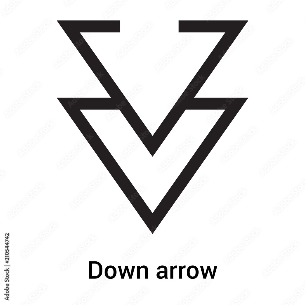 Down arrow icon vector sign and symbol isolated on white background ...