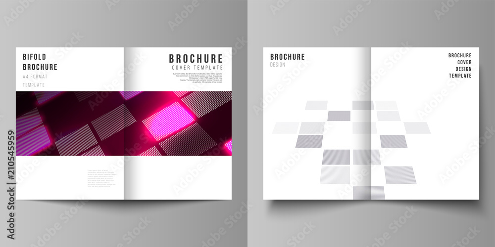 The vector of the two editable layout A4 format cover design templates ...