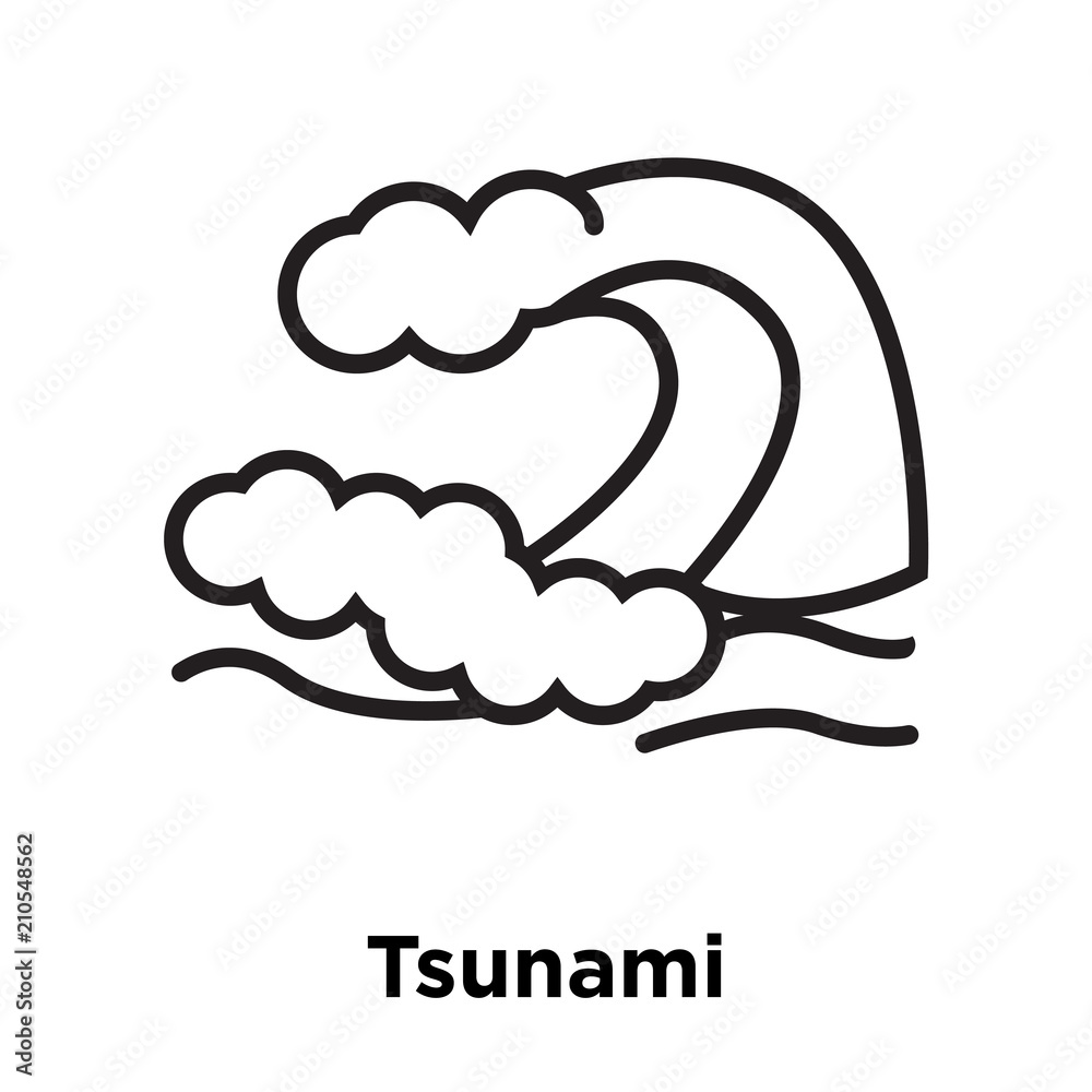 Tsunami icon vector sign and symbol isolated on white background ...