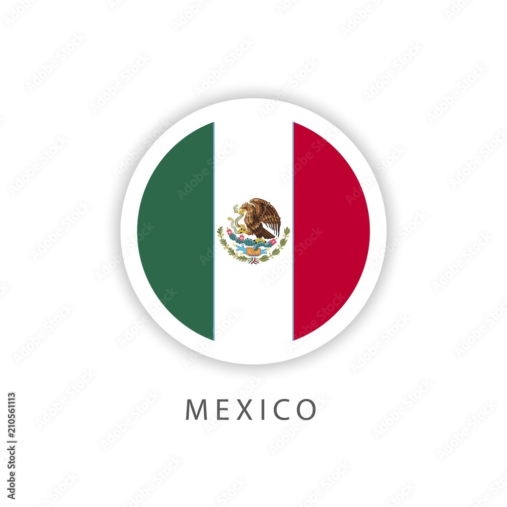 Mexico Circle Flag Vector Template Design Illustrator Stock Vector ...