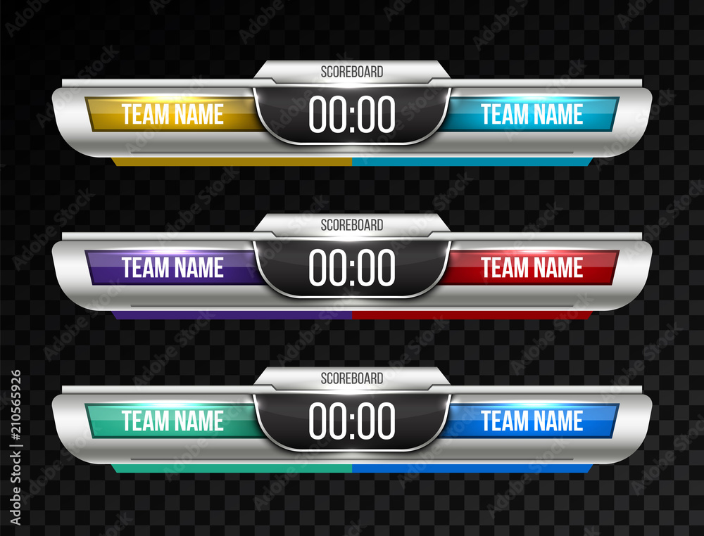 Creative vector illustration digital scoreboard broadcast graphic ...