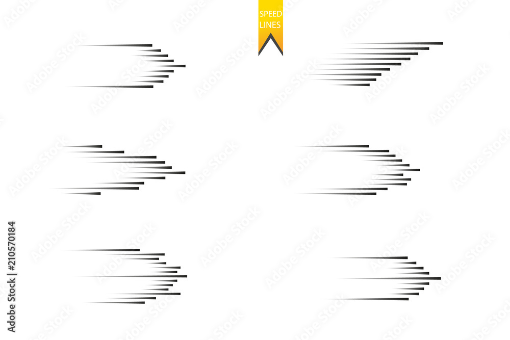 Set speed lines isolated set. Motion effect for your design. Black ...