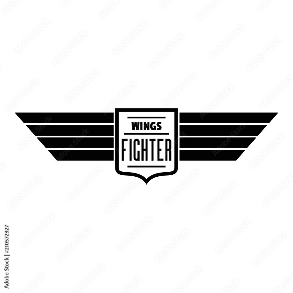 Wings fighter logo. Simple illustration of wings fighter vector logo ...