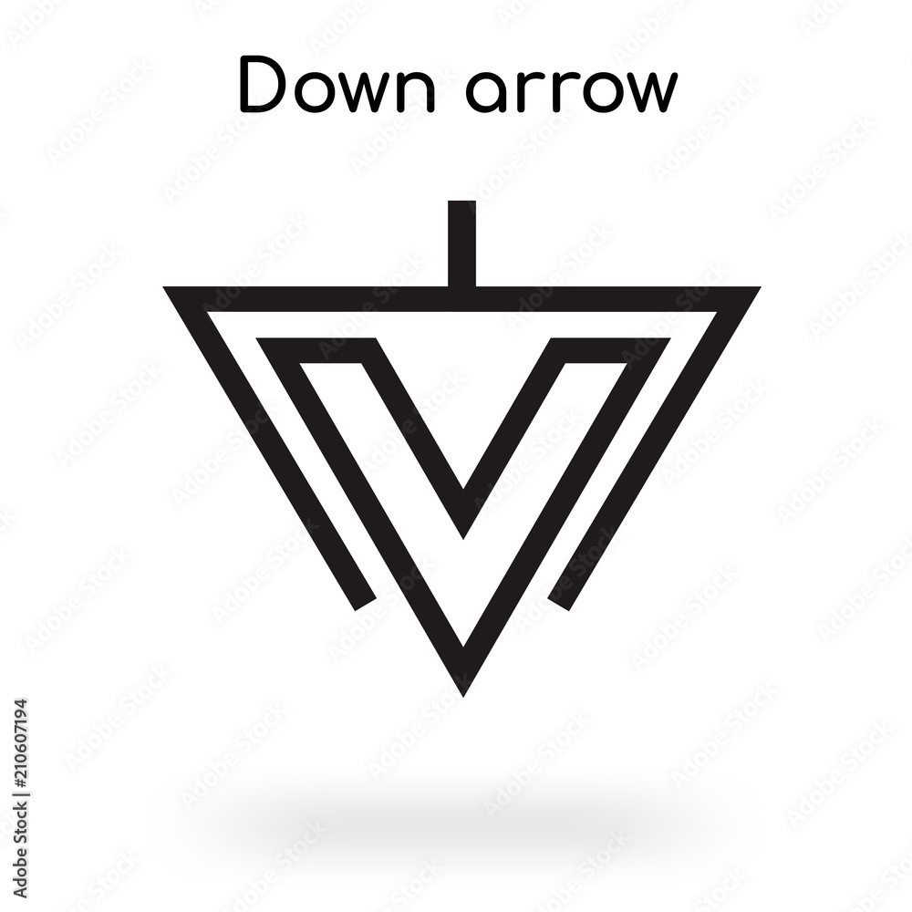 Down arrow icon vector sign and symbol isolated on white background ...