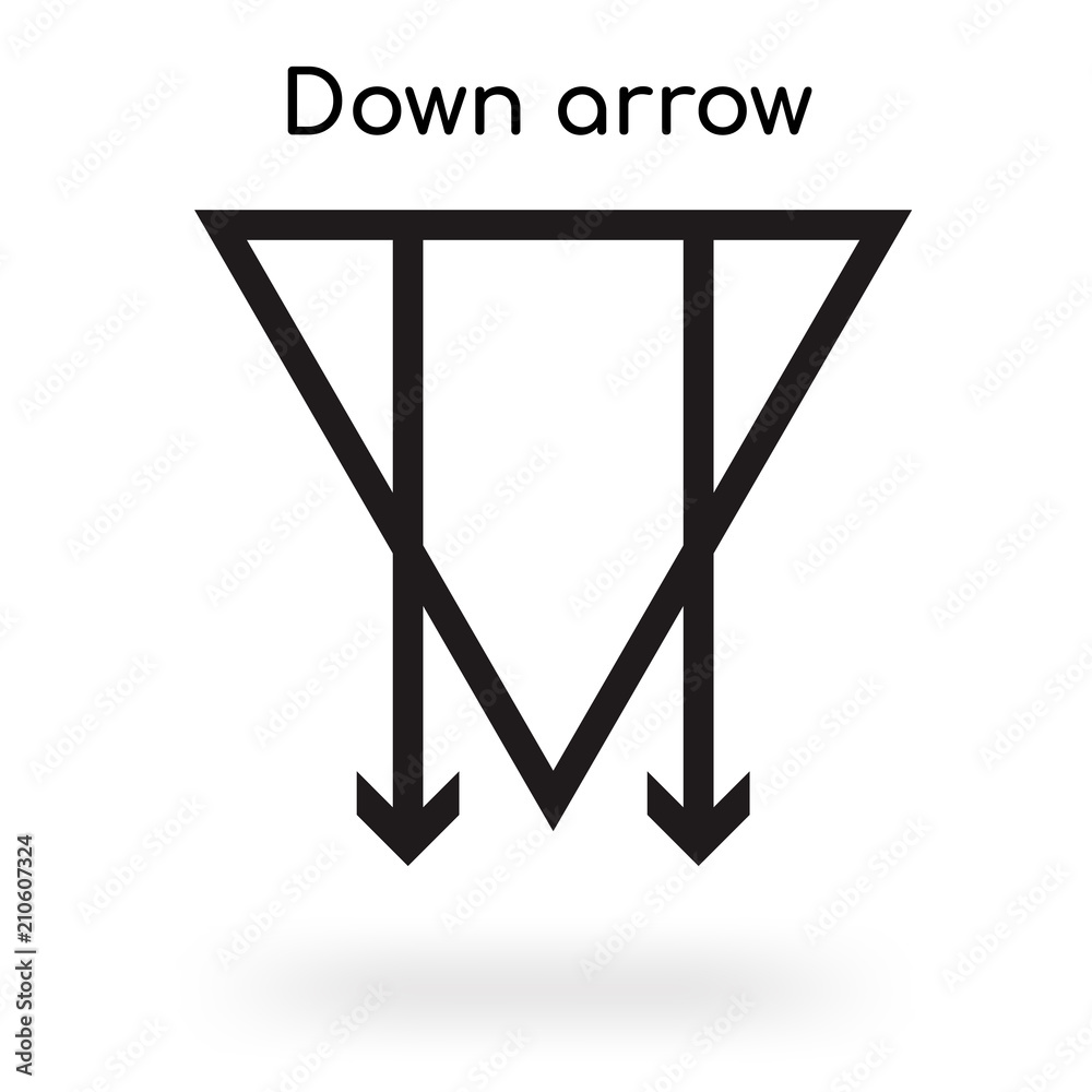 Down arrow icon vector sign and symbol isolated on white background ...