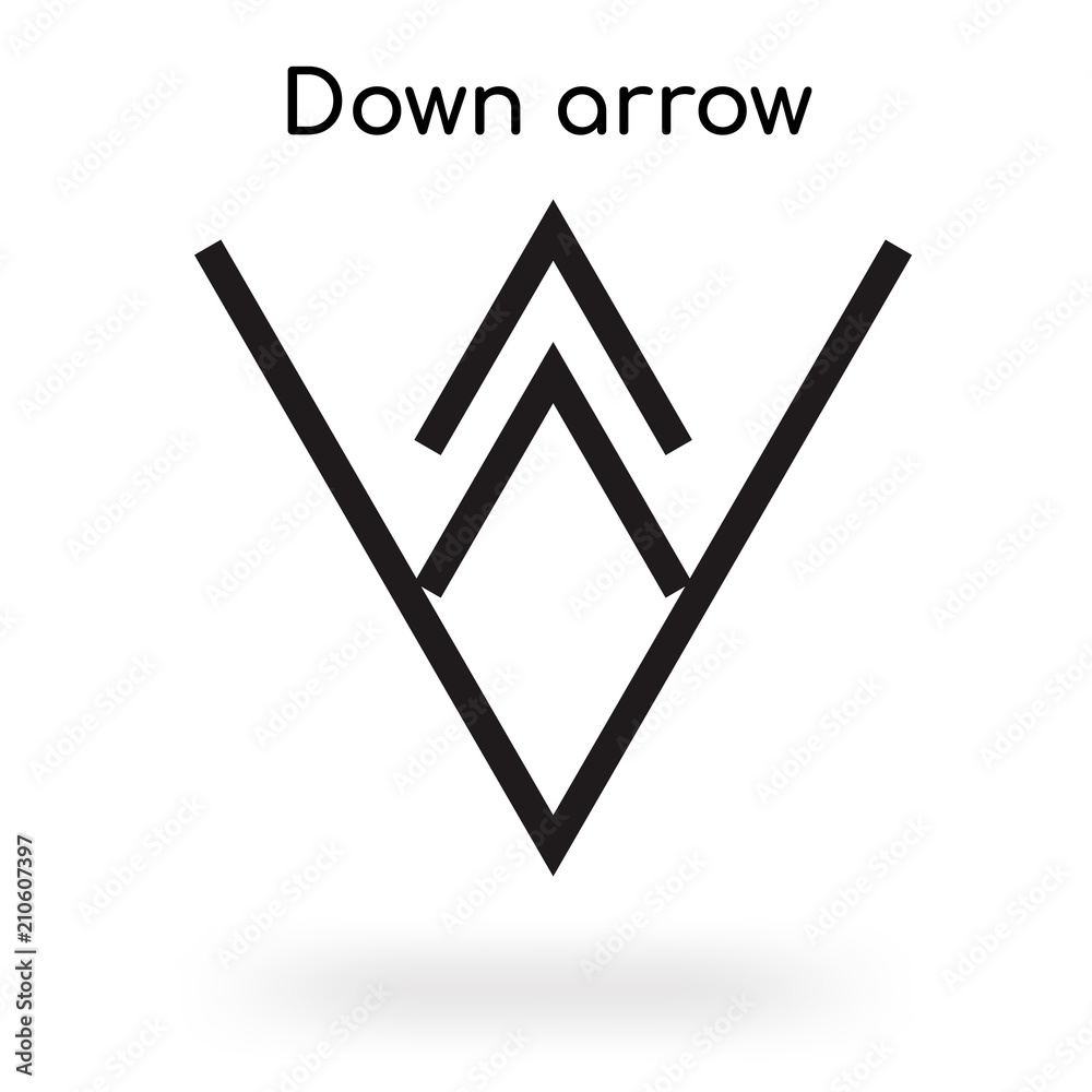 Down arrow icon vector sign and symbol isolated on white background ...
