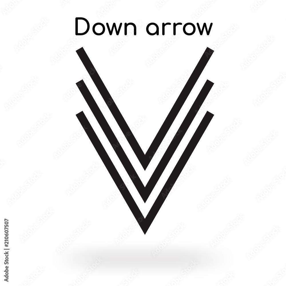 Down arrow icon vector sign and symbol isolated on white background ...