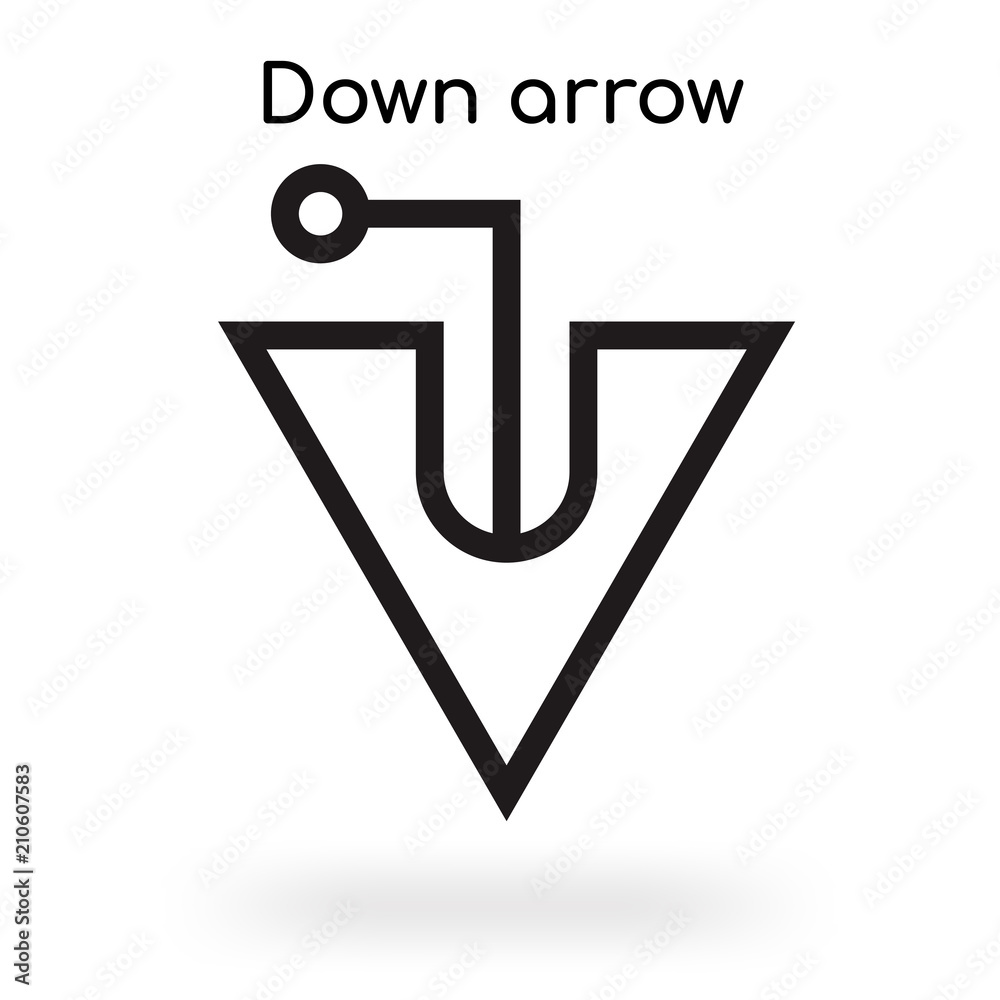 Down arrow icon vector sign and symbol isolated on white background ...