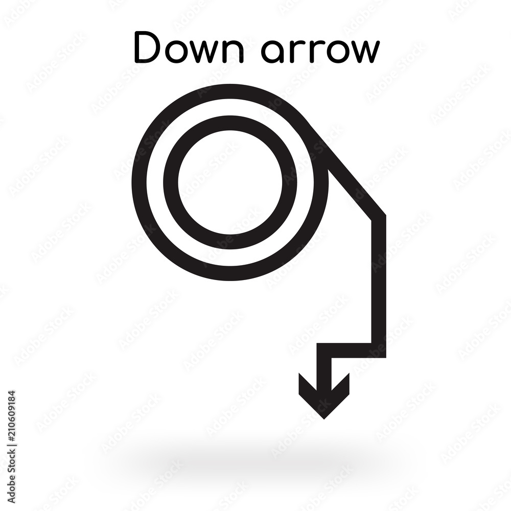 Down arrow icon vector sign and symbol isolated on white background ...
