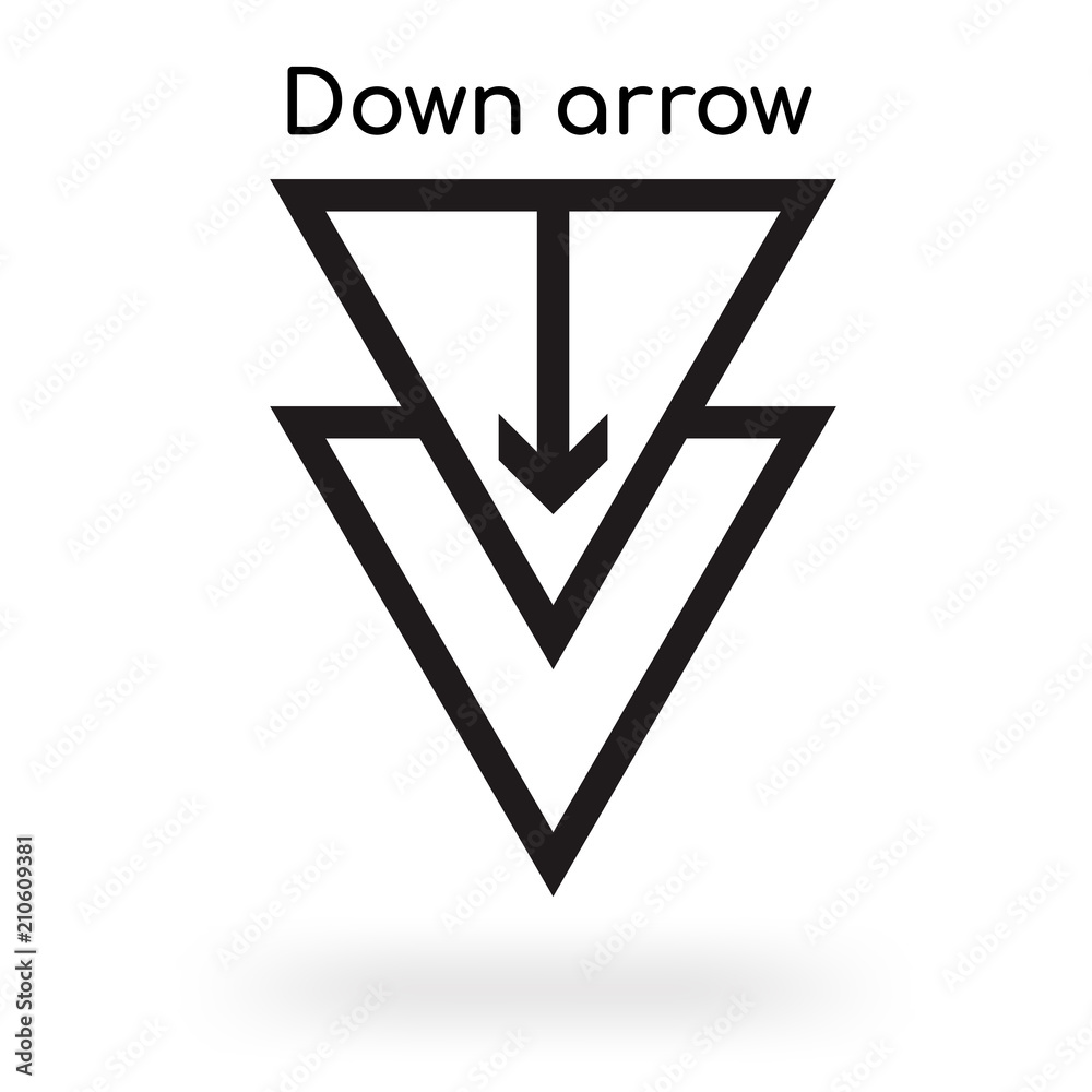 Down arrow icon vector sign and symbol isolated on white background ...