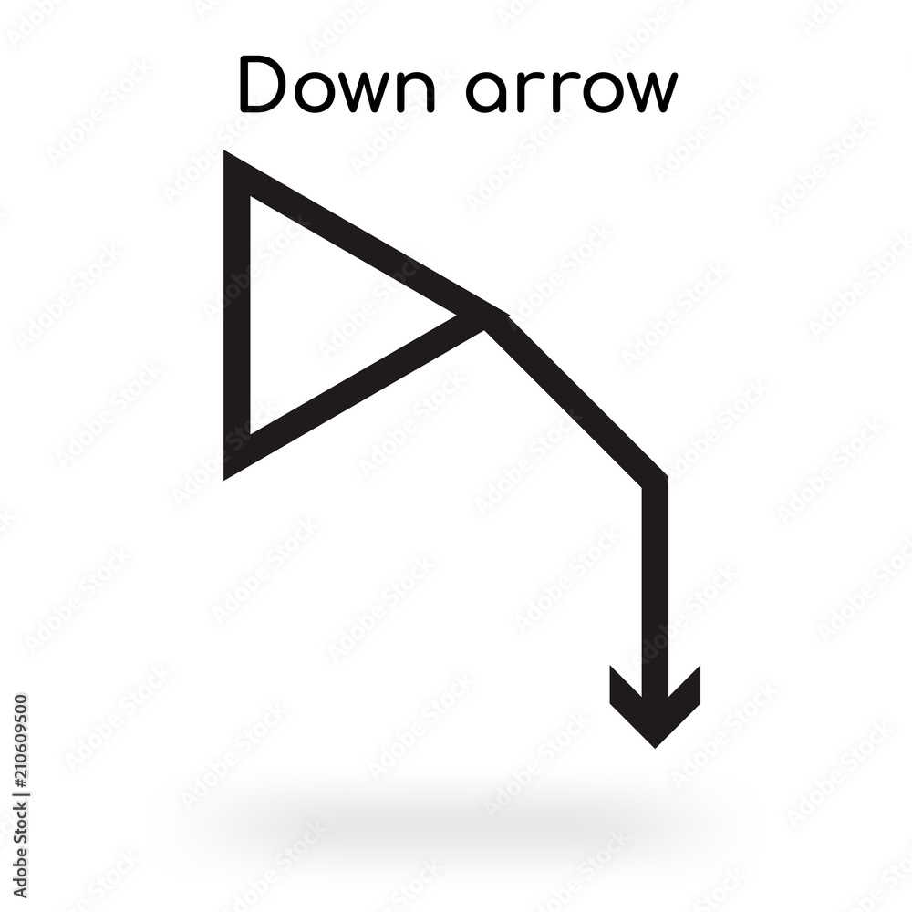 Down arrow icon vector sign and symbol isolated on white background ...