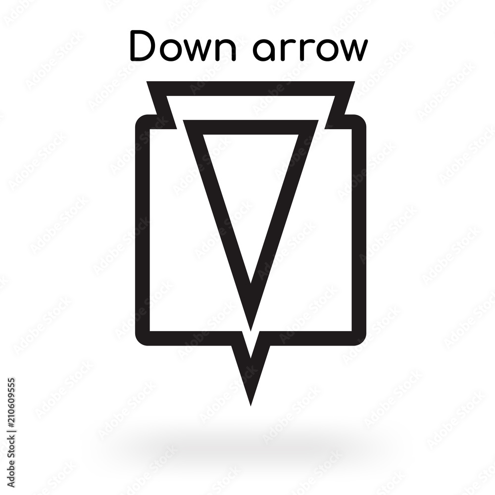 Down arrow icon vector sign and symbol isolated on white background ...
