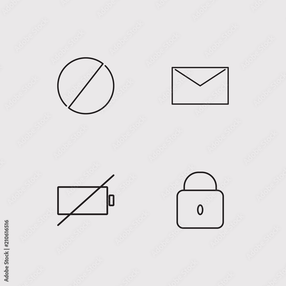 Web simple linear icons set. Outlined vector icons Stock Vector | Adobe ...