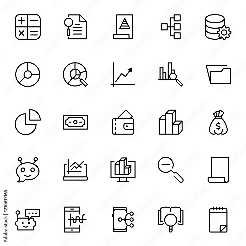 Statistics icon set Stock Vector | Adobe Stock
