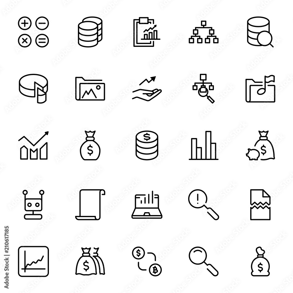 Statistics icon set Stock Vector | Adobe Stock