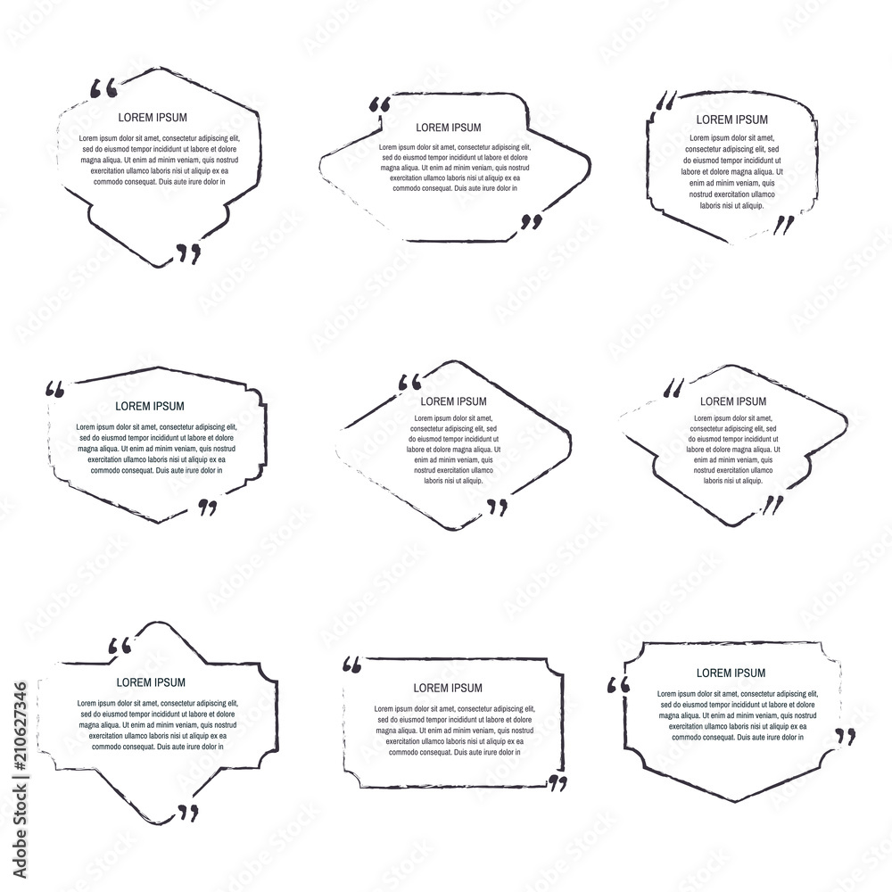 Quote box vector set on white background. Templates quote bubbles or ...