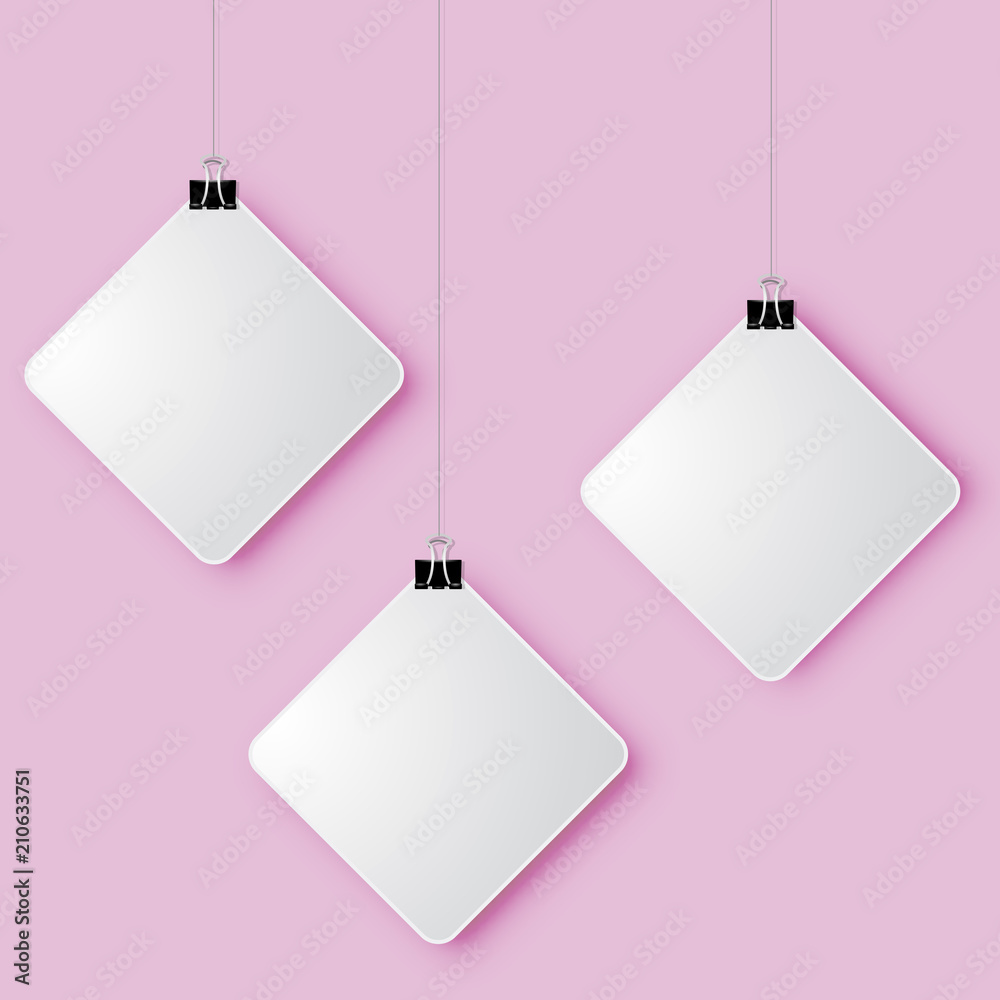 3d square sign modern paper art design , inforgraphic, paper cut style ...