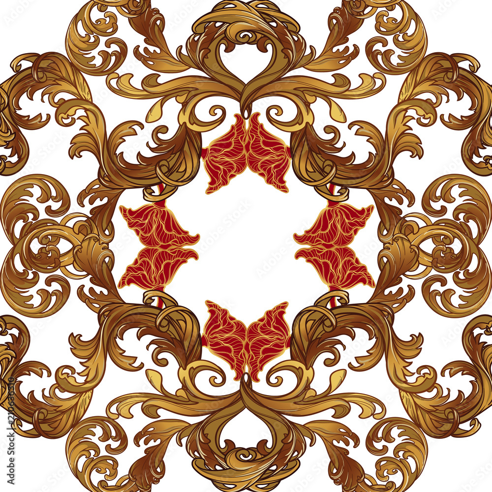 Acanthus plant leaves arranged in intricate seamless pattern. Popular ...