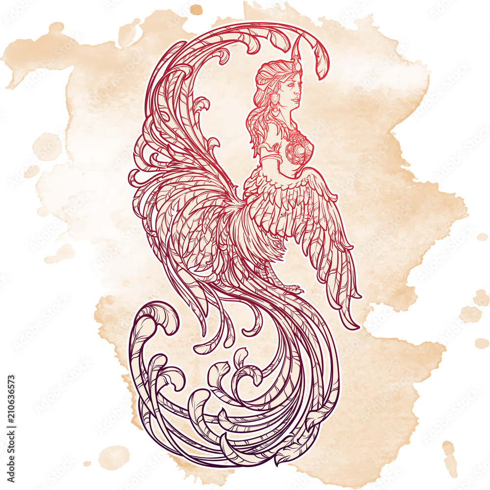 Gamayun - half-woman half-bird prophetic creature in Russian myths and ...