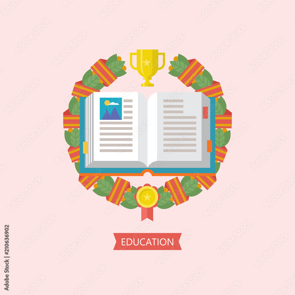 Vetor de Education logo. Emblem of educational institution, school ...