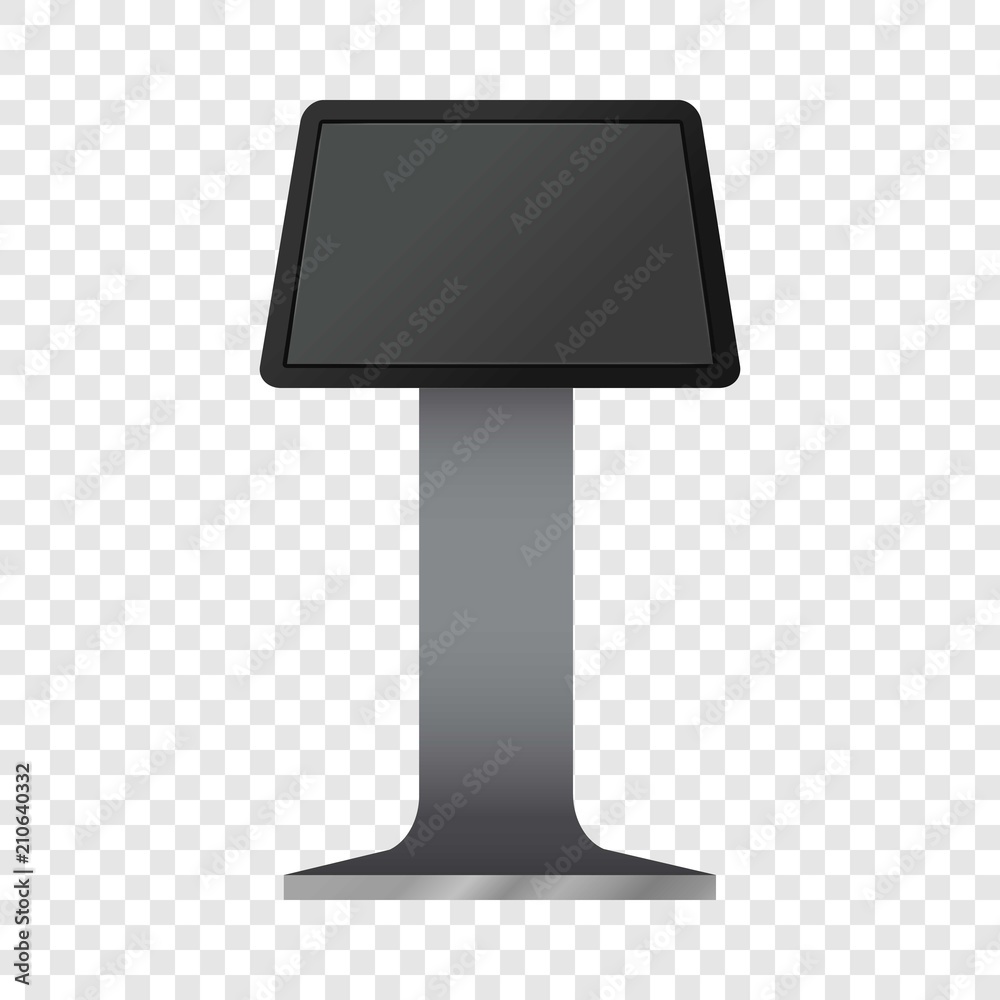 Digital touchscreen terminal mockup. Realistic illustration of digital ...
