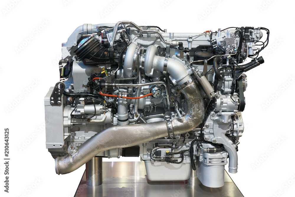 Diesel engine of heavy truck Stock Photo | Adobe Stock