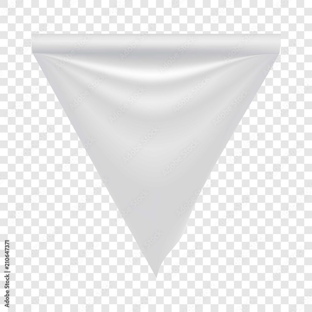 Fabric white blank flag mockup. Realistic illustration of fabric white ...