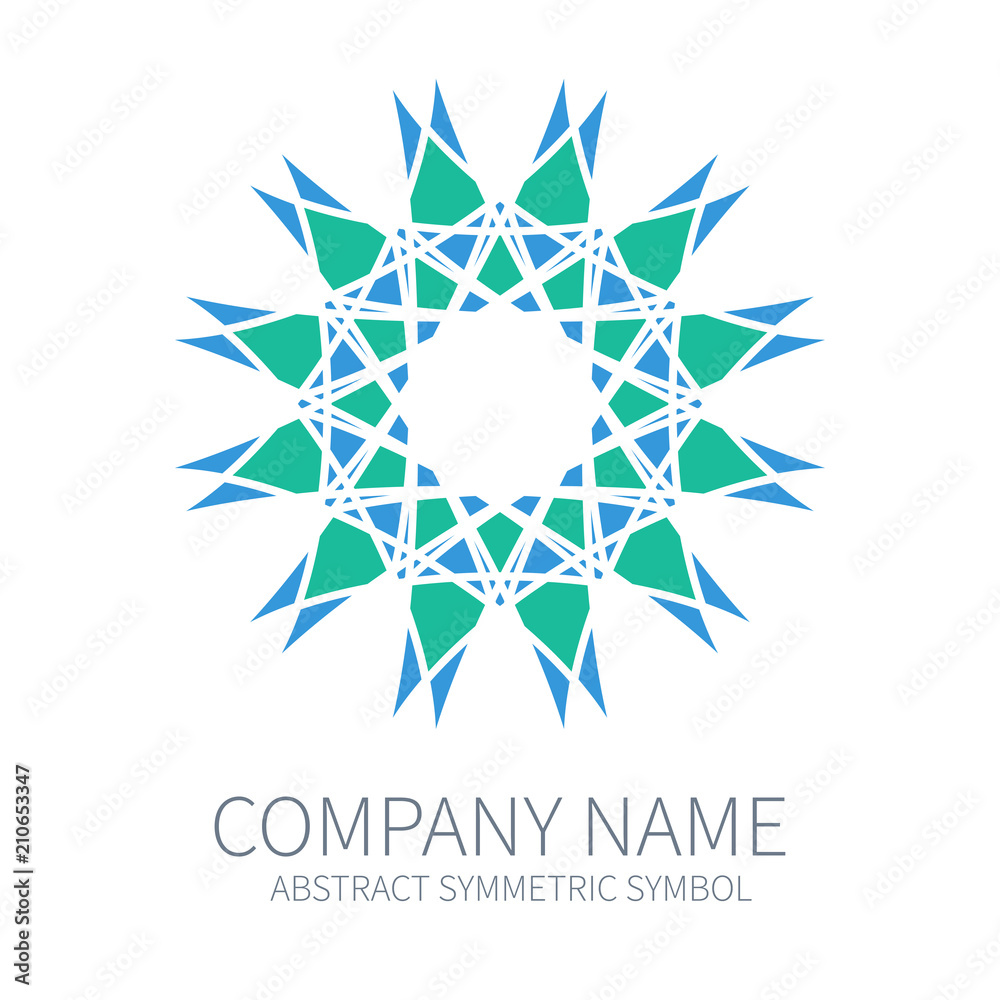 Abstract Symmetry Circle Logo. Harmony Polygon Form. Creative Signs and ...