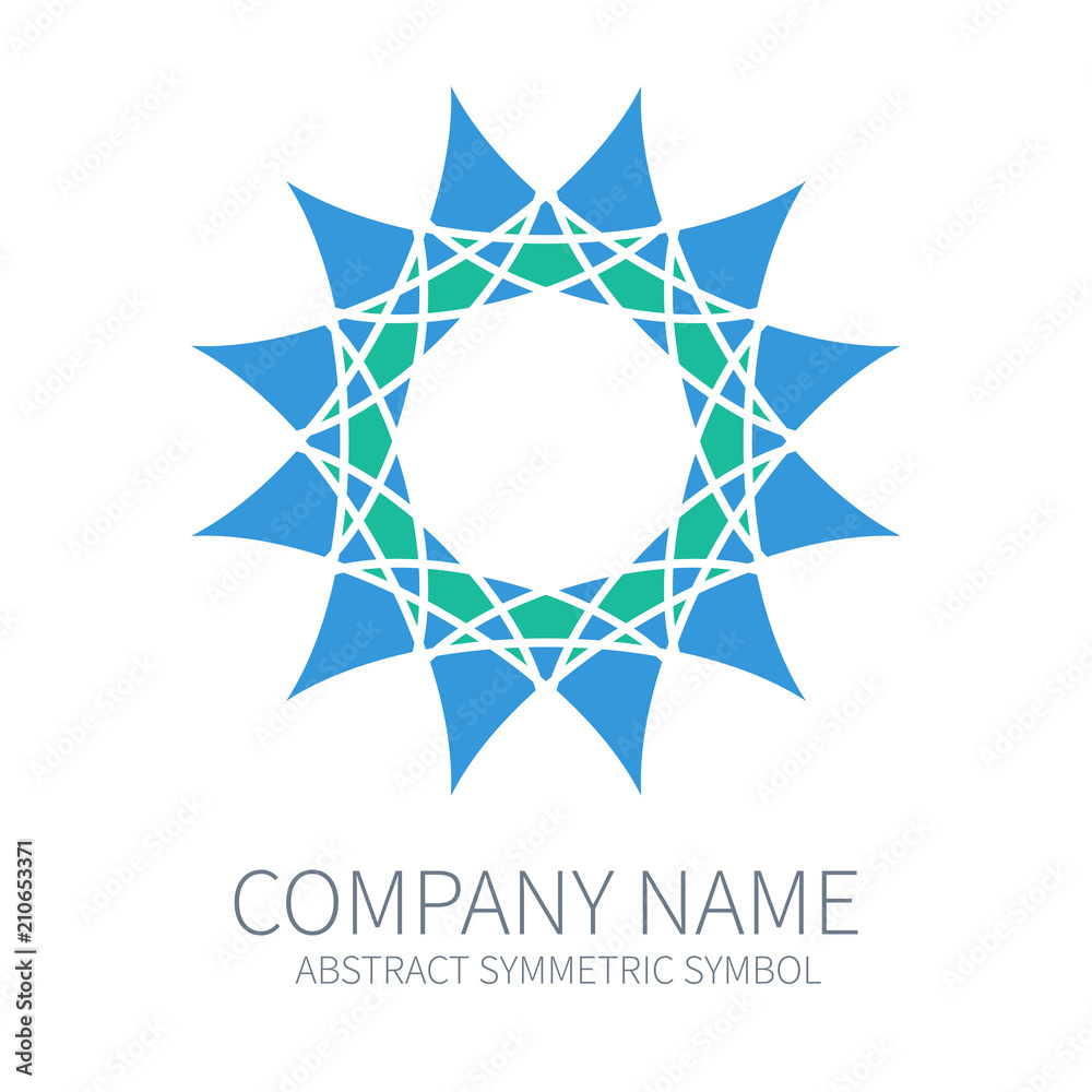 Abstract Symmetry Circle Logo. Harmony Polygon Form. Creative Signs and ...