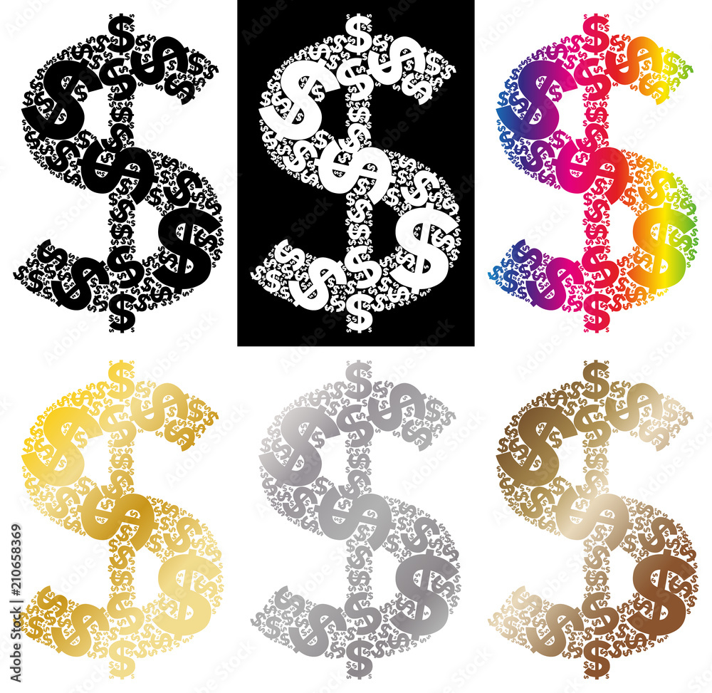 Dollar Signs Black Background