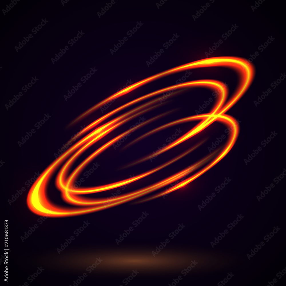 Vector light effect. The object s light stroke. Circular lens flare ...