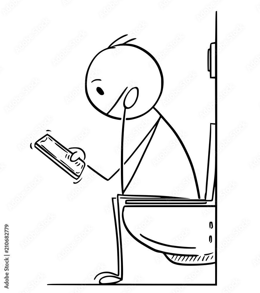 Cartoon stick drawing conceptual illustration of man or businessman ...