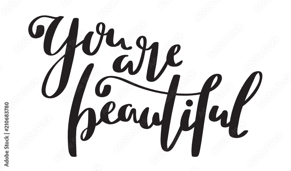 YOU ARE BEAUTIFUL hand lettering Stock Vector | Adobe Stock