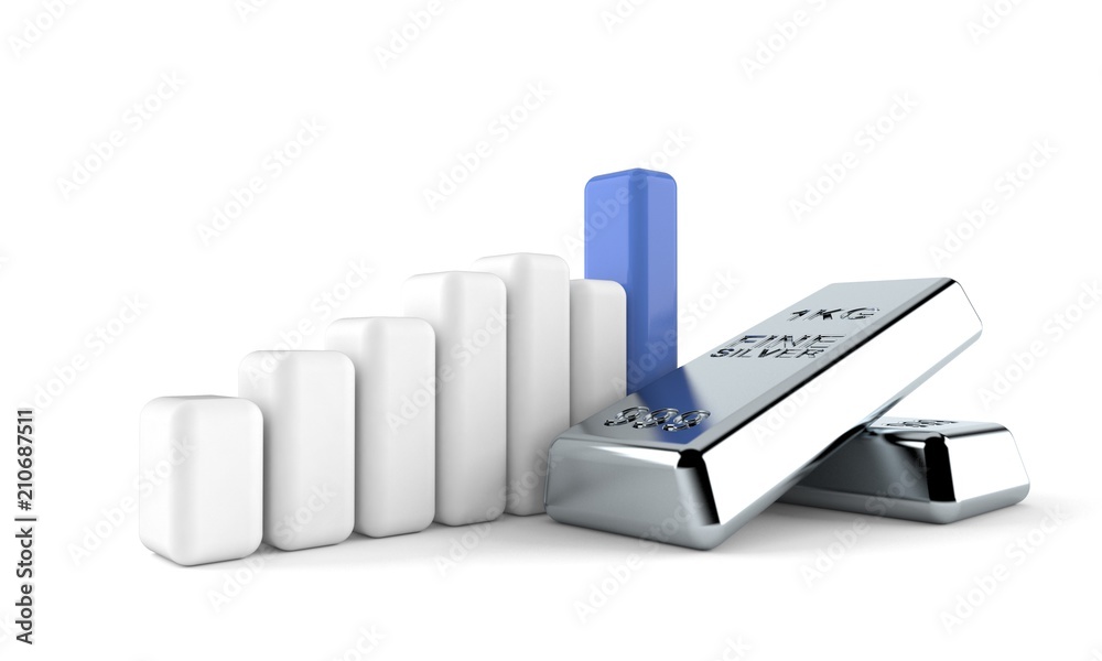 Silver ingots with chart Stock Illustration | Adobe Stock