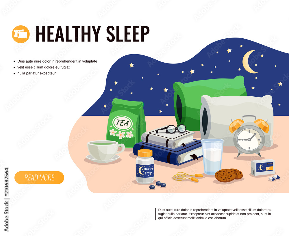 Healthy Sleep Vector Illustration Stock Vector | Adobe Stock