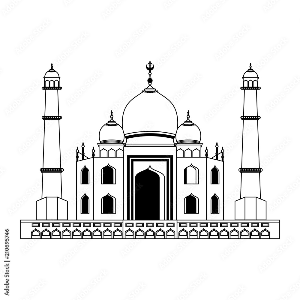 India taj mahal monument vector illustration graphic design vector de ...
