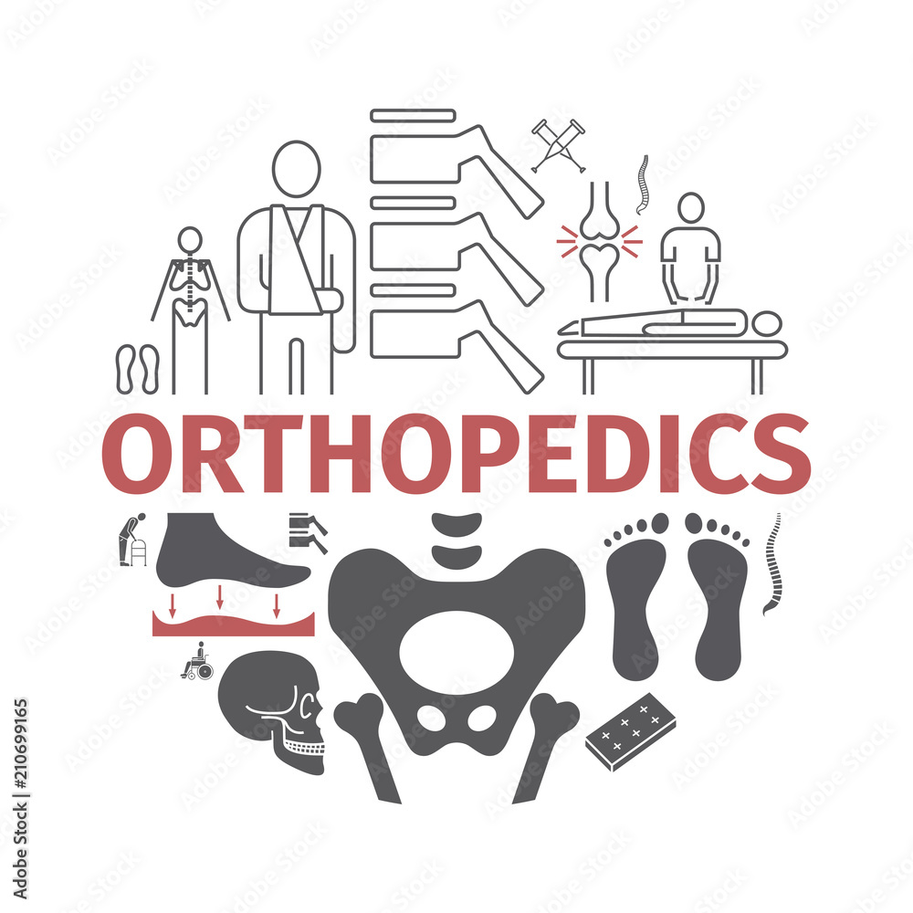Orthopedic and trauma rehabilitation banner. Vector illustration. Stock ...