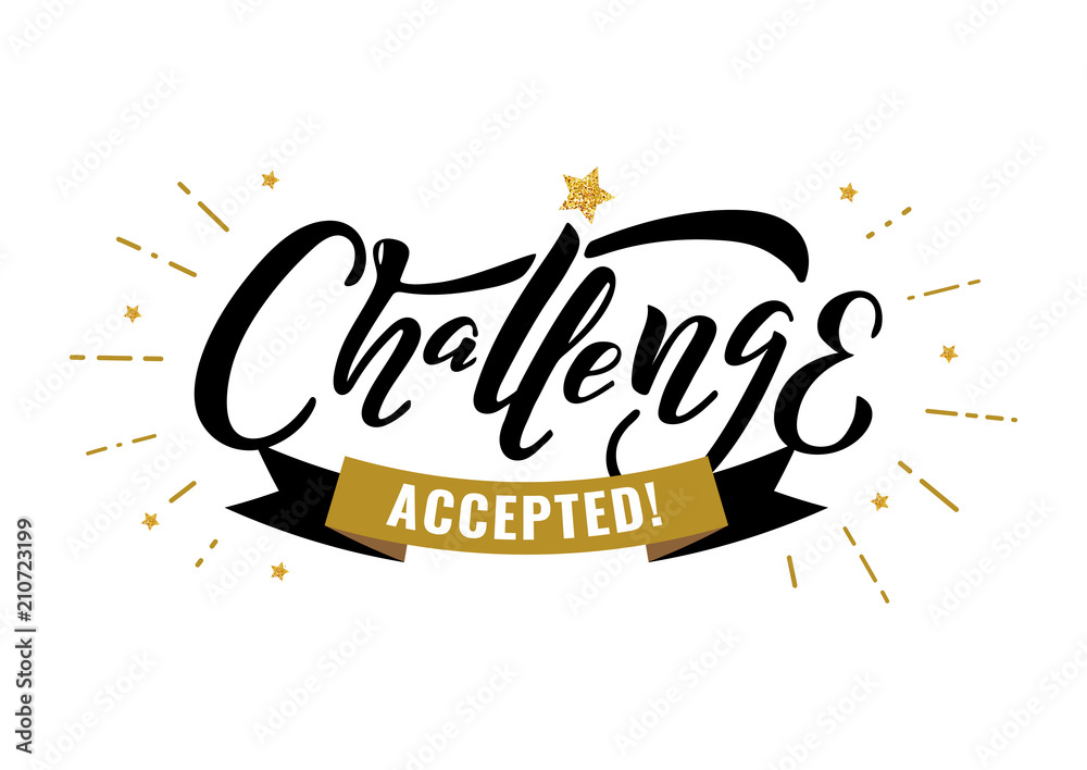 challenge accepted banner Stock Vector | Adobe Stock