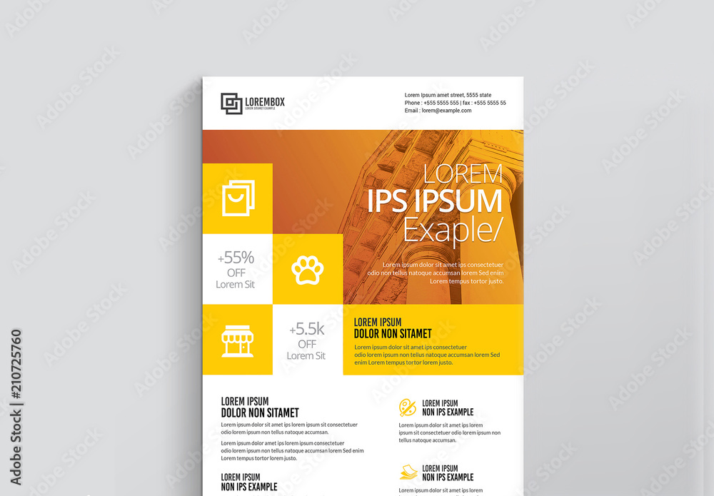 Orange Flyer Layout Stock Template | Adobe Stock