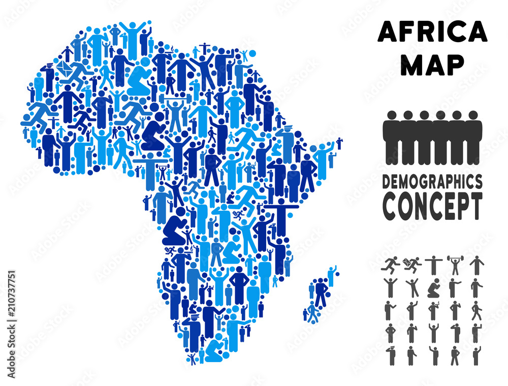 Vector population Africa map. Demography concept of Africa map designed ...