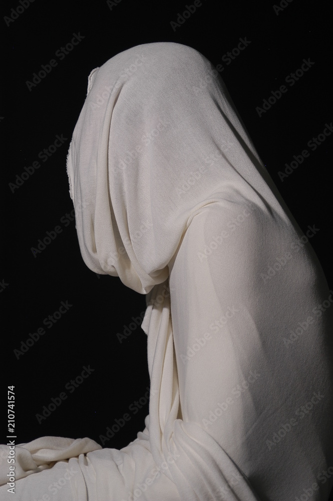 Jesus Christ rising from the dead wrapped in white cloth. Easter Sunday ...
