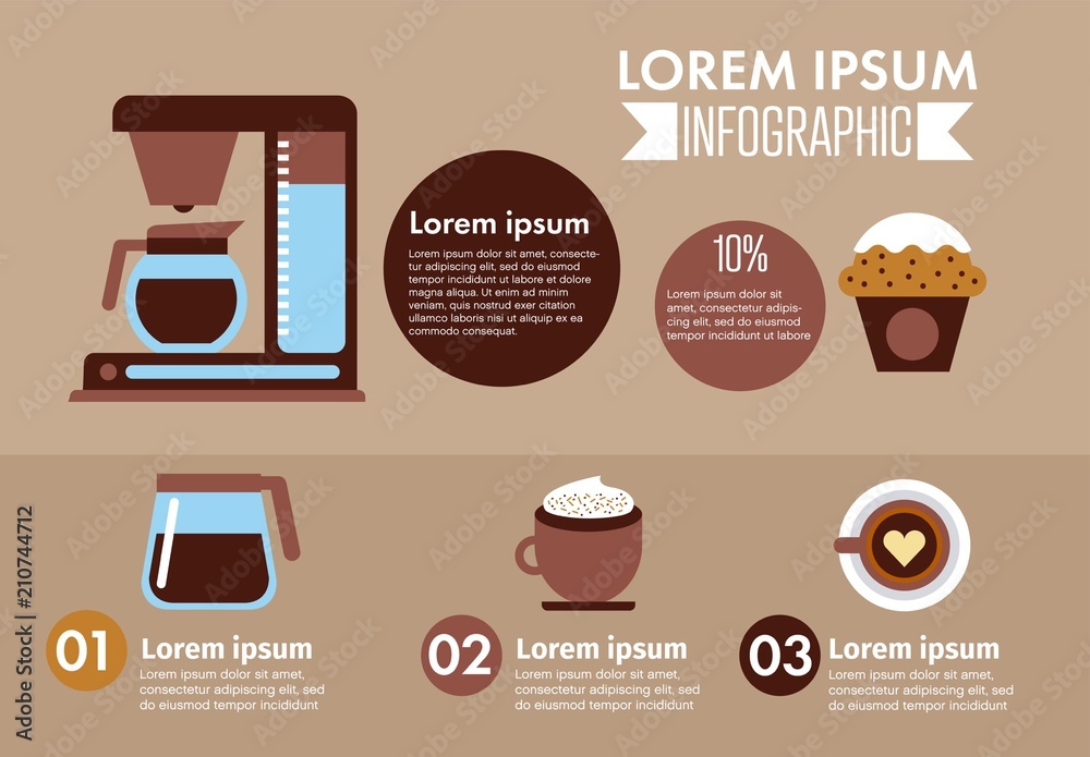 Coffee Infographic Layout Stock Template | Adobe Stock