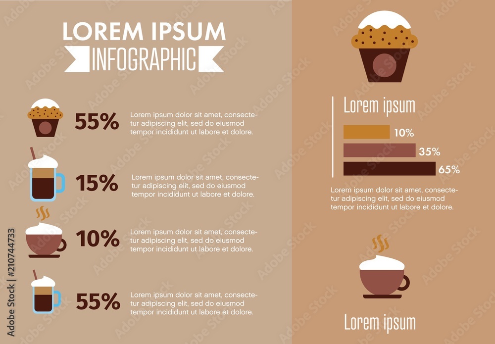 Coffee Infographic Layout Stock Template | Adobe Stock